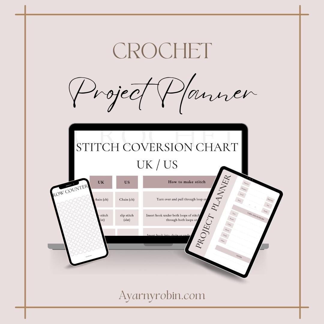 Crochet Project Planner Printable, Crochet Reference Cards, Beginner ...