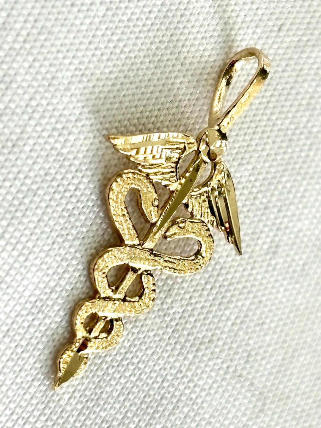 14K Yellow Gold Symbol of Medical Service Pendant , 21 Mm Length - Etsy