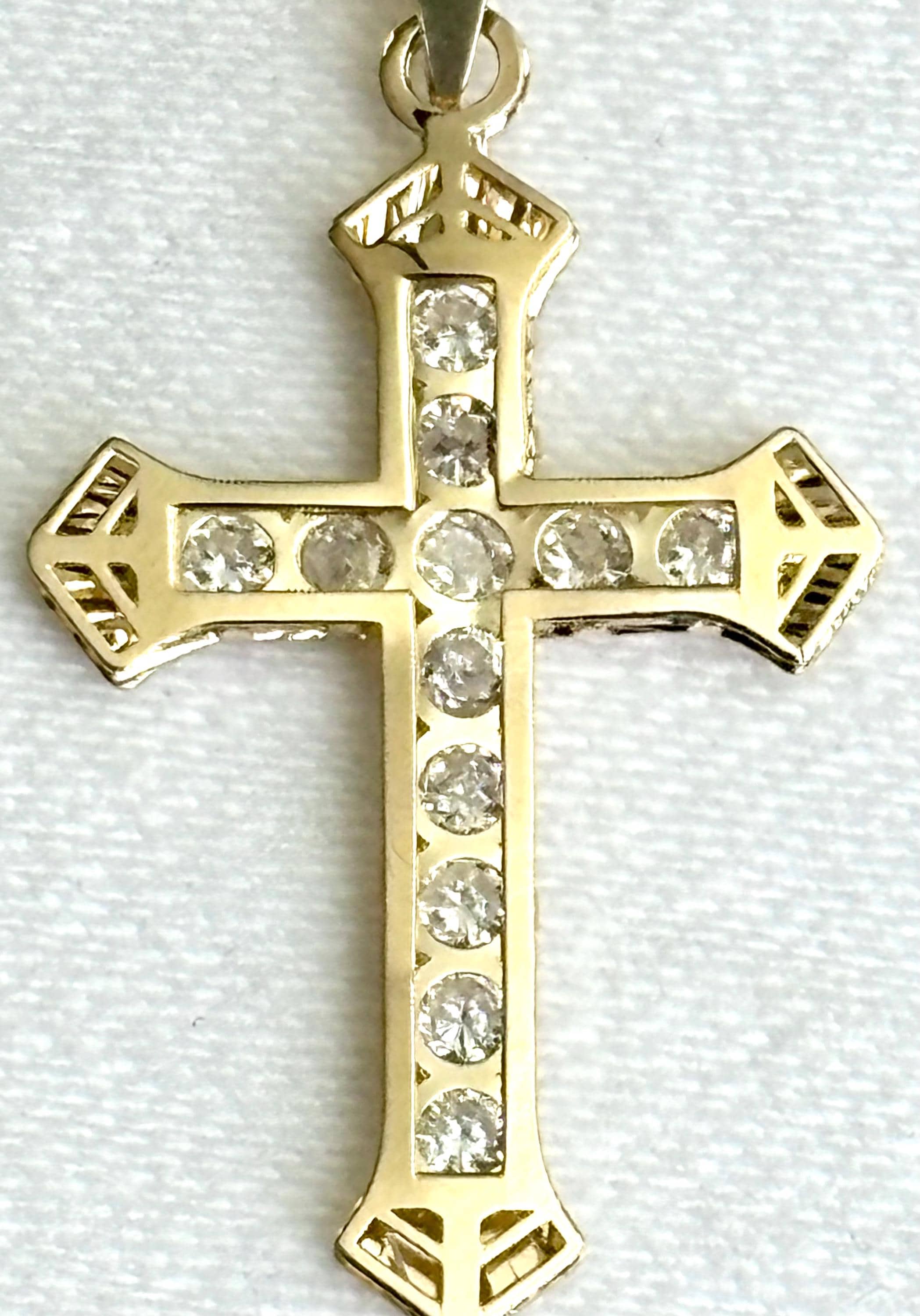14k Soild Gold Cross Pendant - Etsy