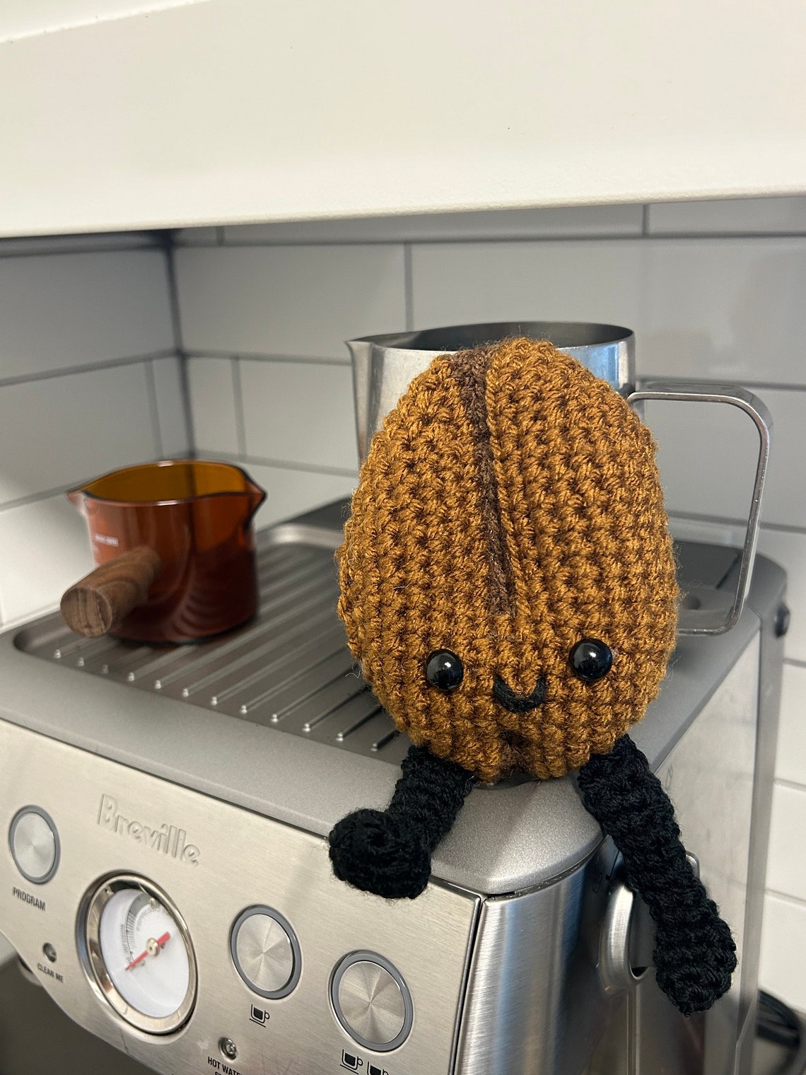 Crochet Coffee Bean Plushie: Handmade Coffee Lover Gift - Etsy