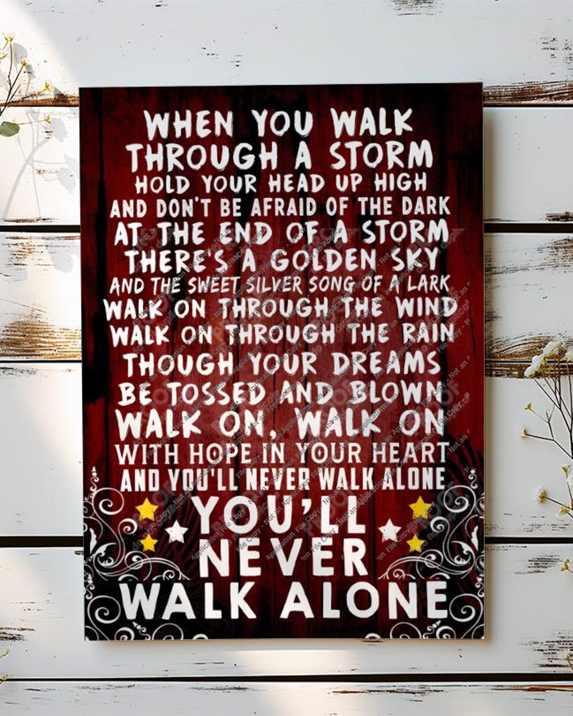 Liverpool, You Will Never Walk Alone Sign, Liverpool Chant, Fan Gift ...