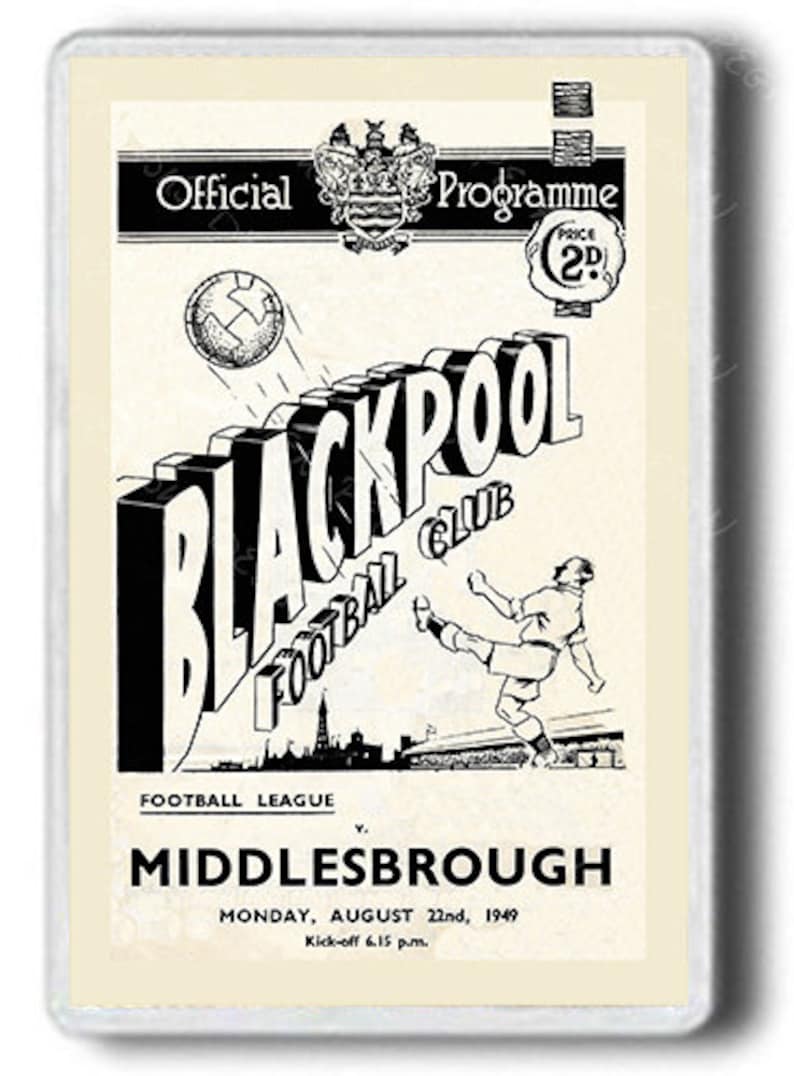Vintage Football Programme Fridge Magnets, Arsenal, Aston Villa ...