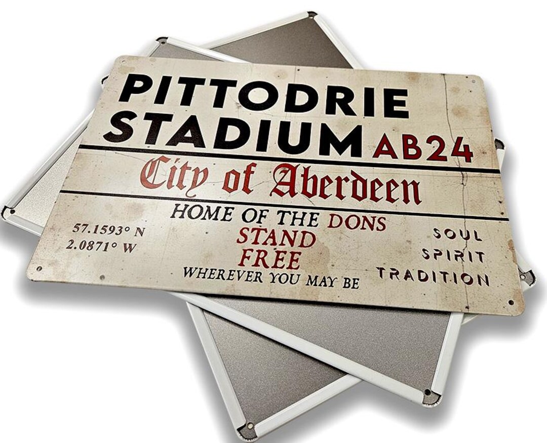 Aberdeen Football Stadium Sign, Pittodrie Stadium, Vintage the Dons ...