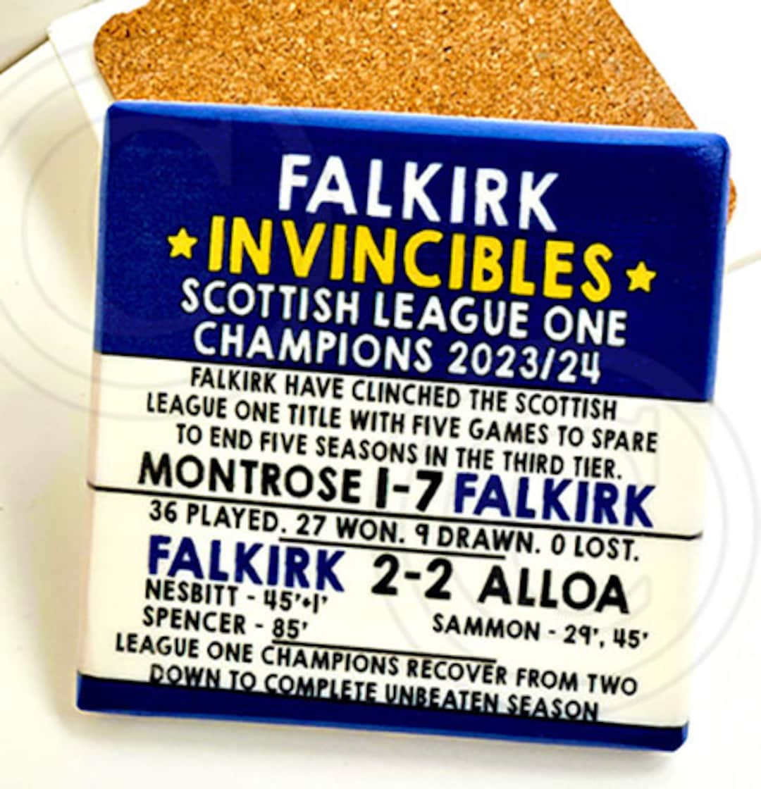 Falkirk Invincibles 2024 Scottish League One Champions the Bairns ...