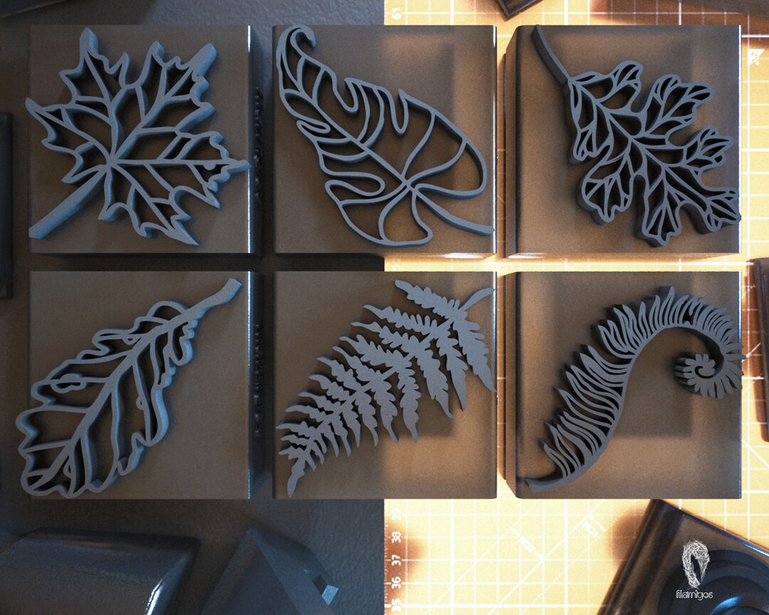 Polymer Clay Stamps • Autumn Leaves • Stamps for Clay - Set of 6 / # ...