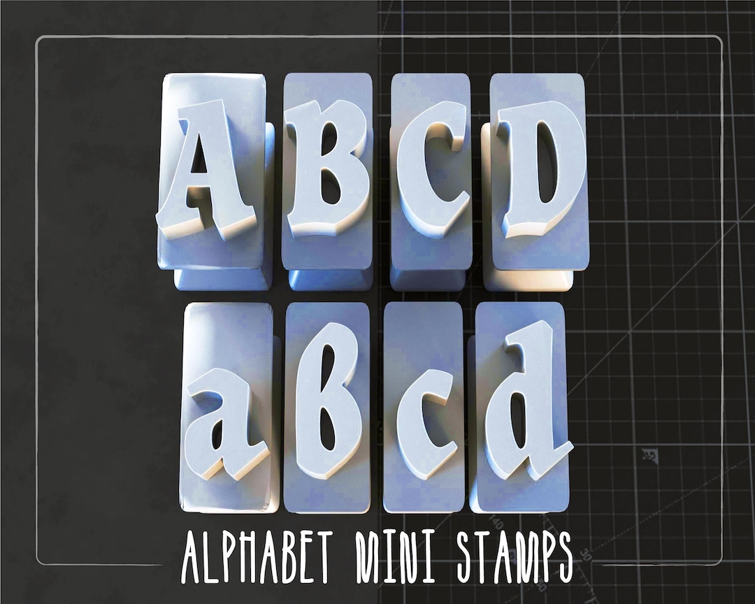 Gothic Alphabet Clay Stamps – Bold Letter Embossers for Polymer Clay ...