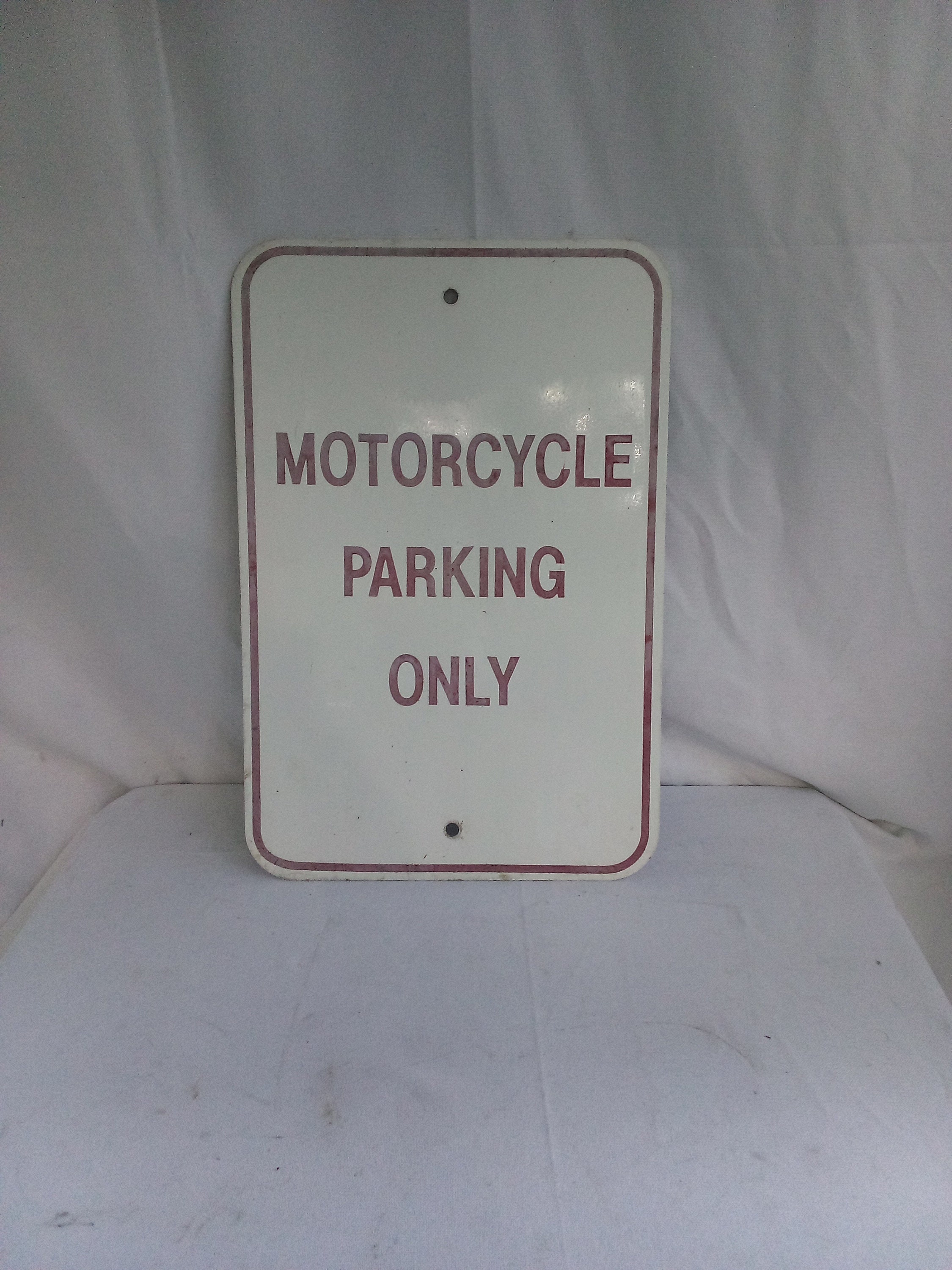 Vintage Motorcycle Parking Only Sign . 18 X 12 Rare Collectible Metal ...