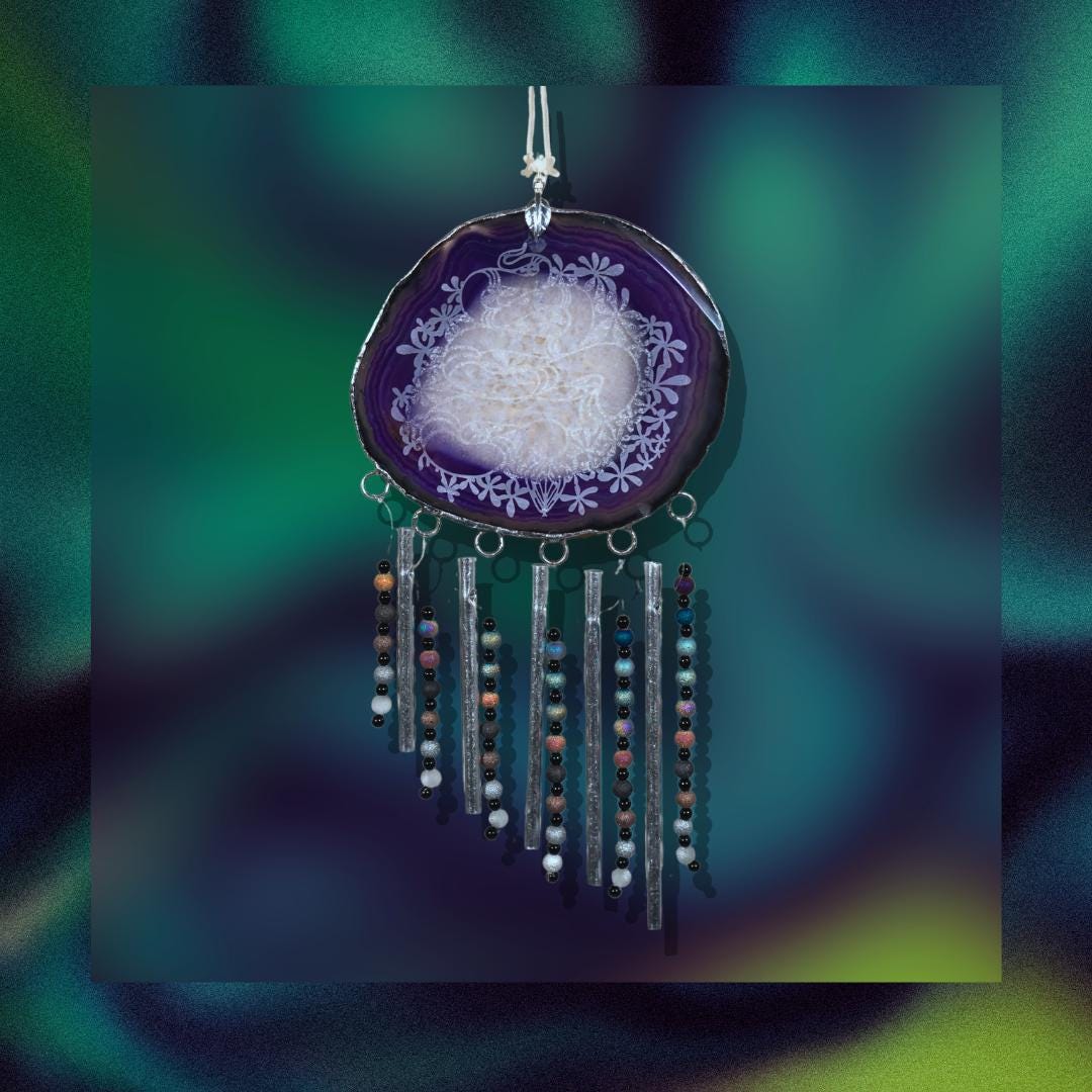 Windchime -agate Crystal Snake Chime - Etsy