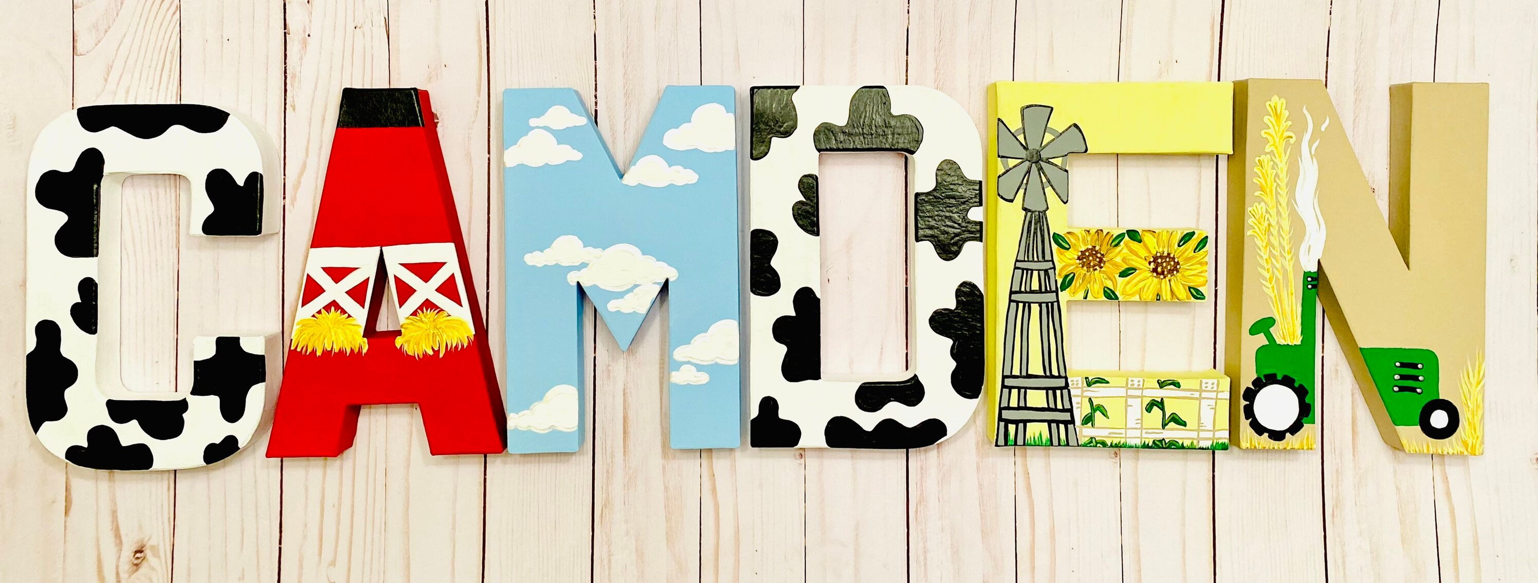 Wooden Letters Farm Theme