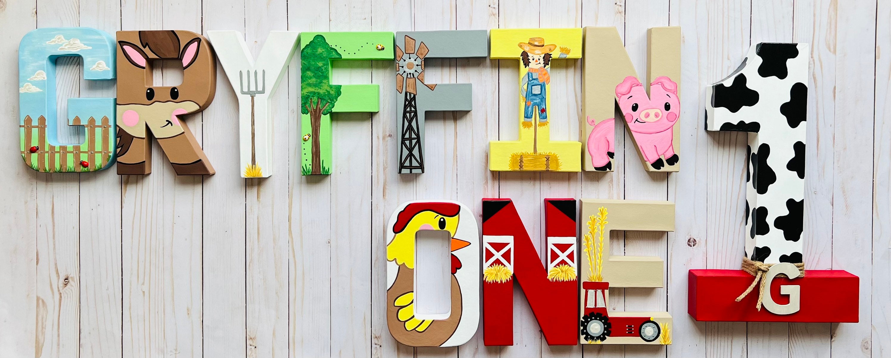 Wooden Letters Farm Theme