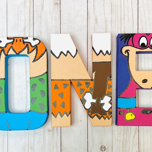 Pebbles 3D Letters / the Flintstones Birthday Party - Etsy