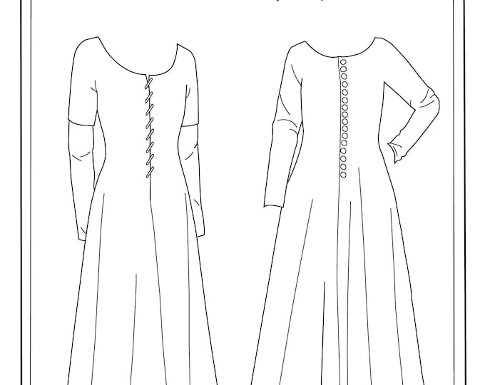 Sewing Pattern-cotehardie Medieval Dress - Etsy