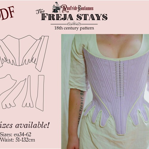 DIGITAL Sewing Pattern 18th Pair of Stays Size S/M/L - Etsy Canada