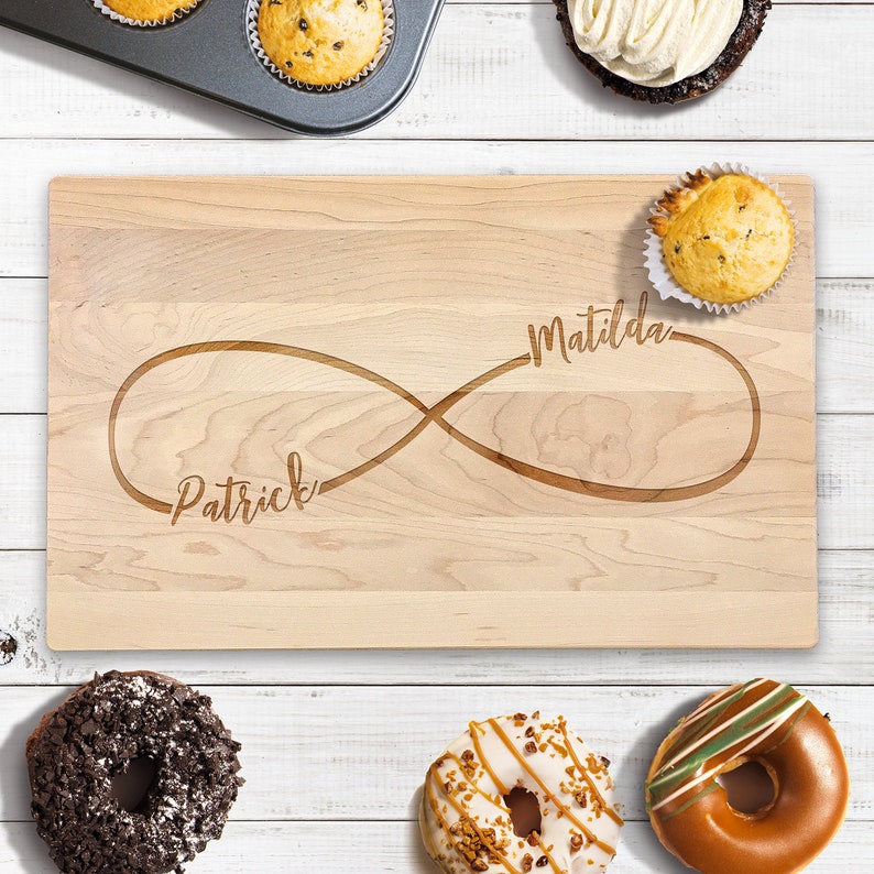 Custom Cutting Board Infinity Names Design Laser Engraved Wood - Etsy
