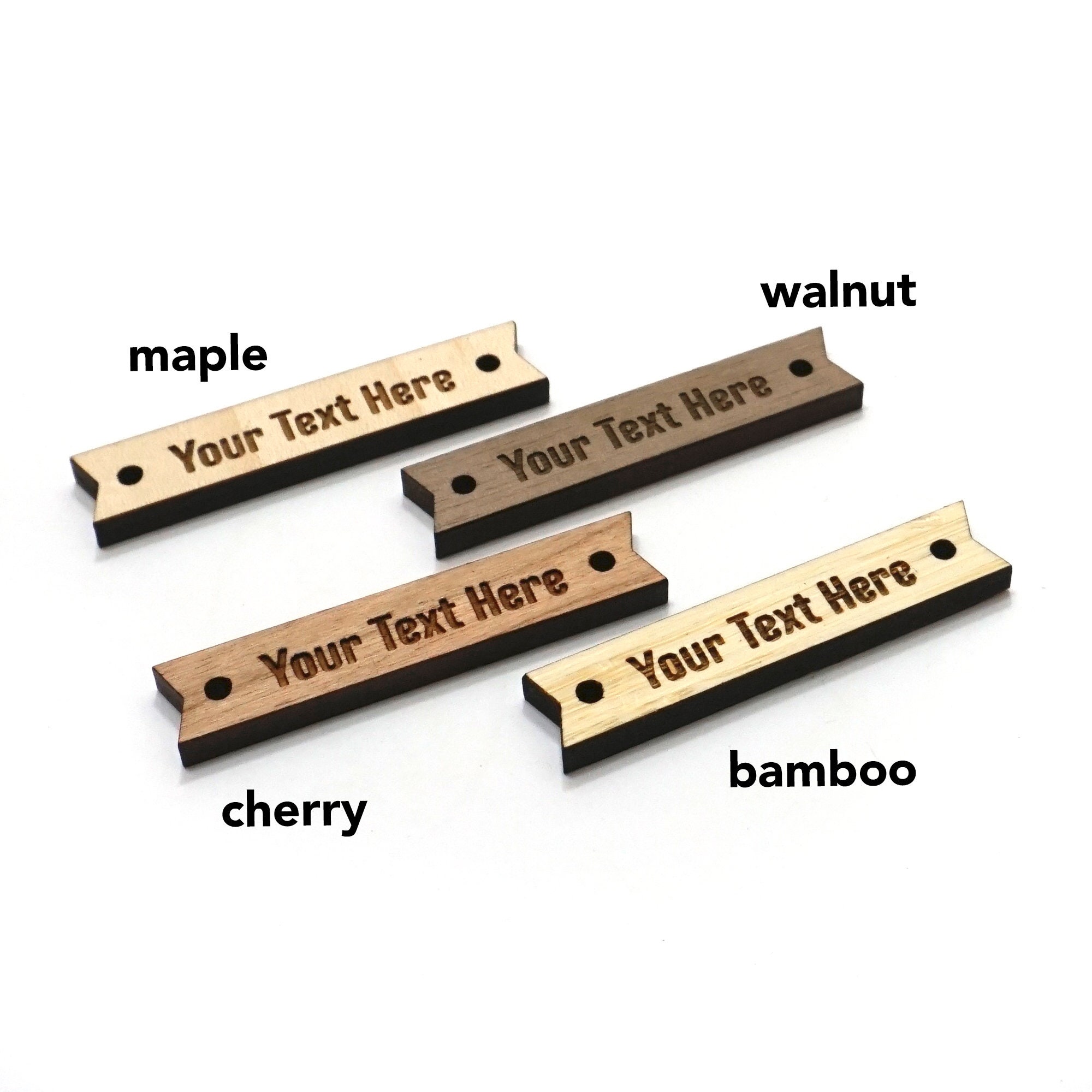 Custom Banner Flag Wood Tags 2 x 0.4 inch Two holes Wooden | Etsy