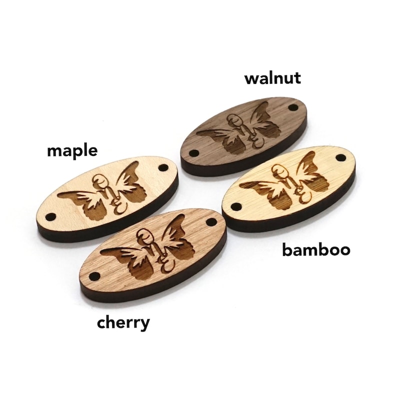 Custom Oval Shape Wood Tags 1.5 x 0.75 inch Two holes Oval | Etsy