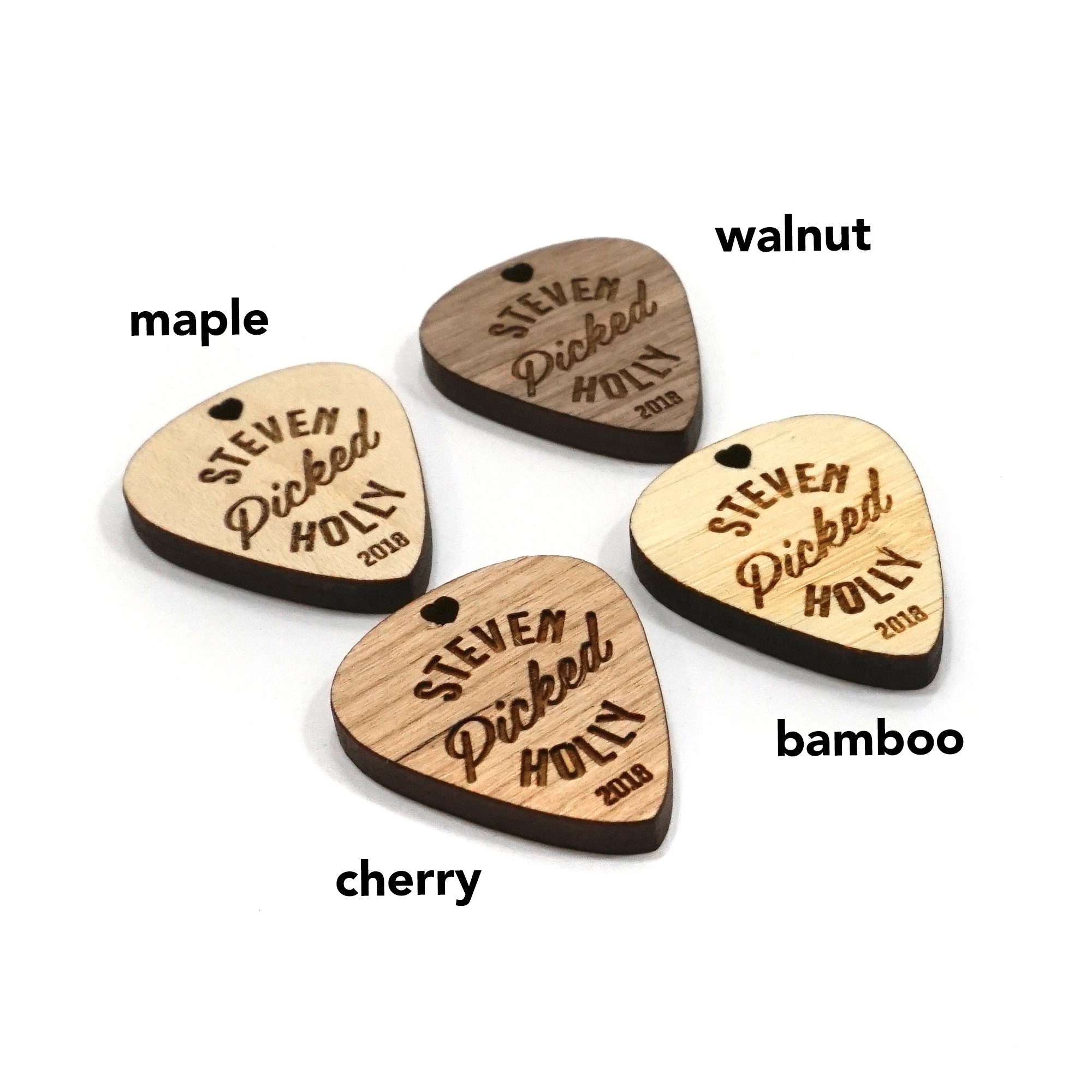 Custom Guitar Pic Shape Favour Wood Tags 1 X 1.25 Inch Wedding - Etsy