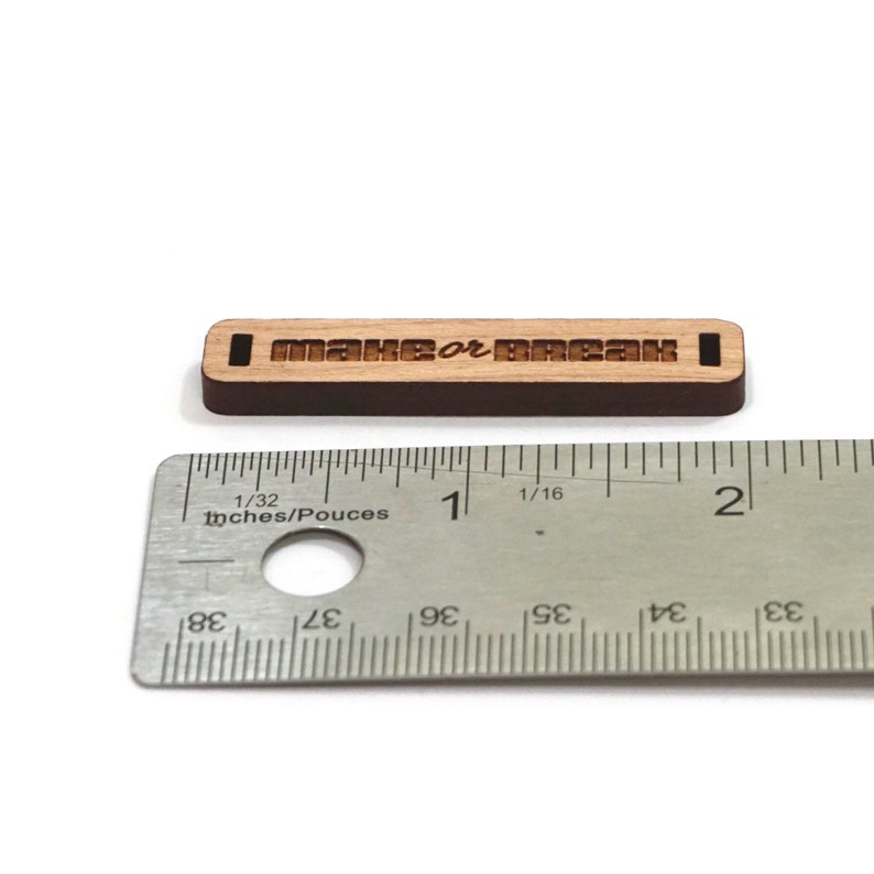 Custom Rounded Corner Rectangle Wood Tags 2 X 0.4 Inch Side Slit Holes ...