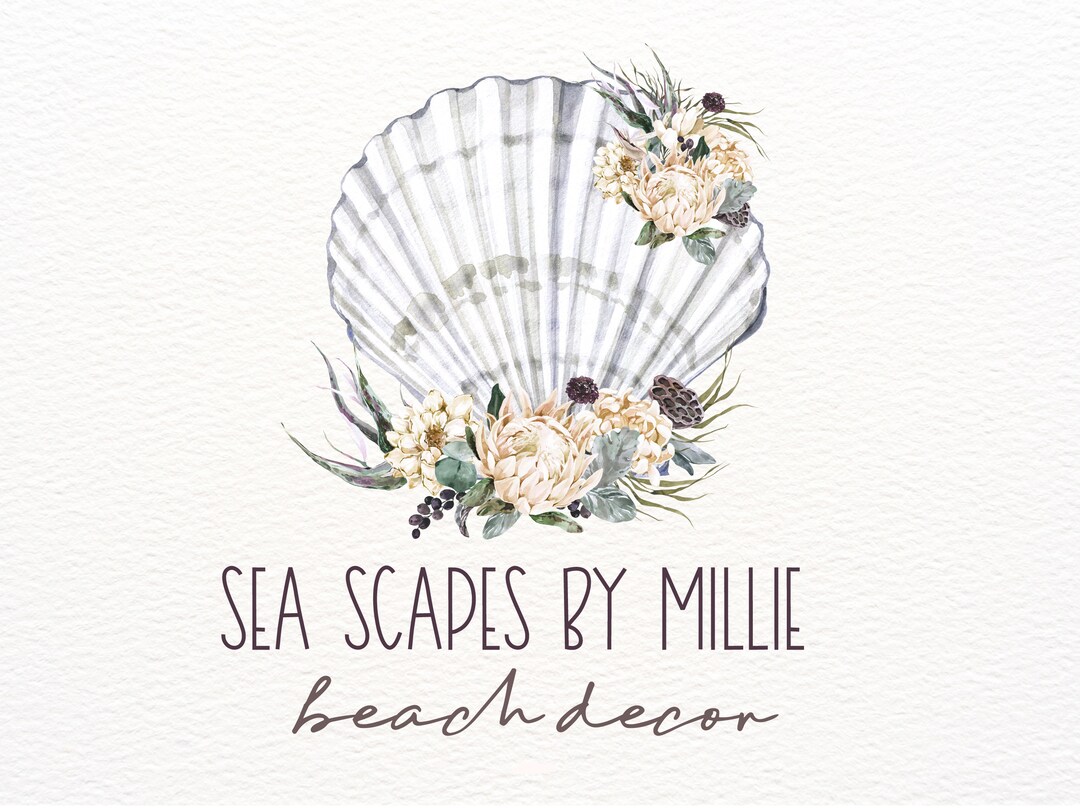 Seashell Logo, Coastal Logo, Beach Logo, Decor Logo, Boutique Logo, Sea ...