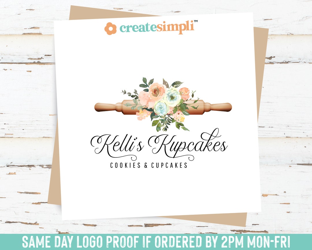 Bakery Logo Rolling Pin Branding Kit Custom Baking Logo - Etsy