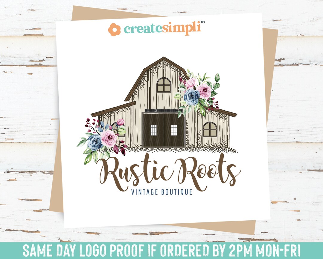 Barn Logo Vintage Rustic Farm Logo Design Premade Logo - Etsy