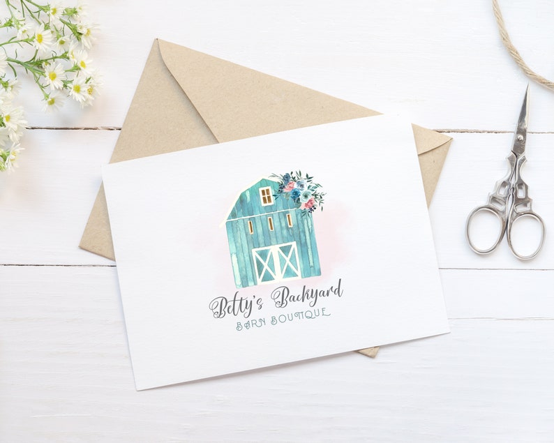 Barn Logo Design Rustic Teal Farmhouse Logo Branding - Etsy