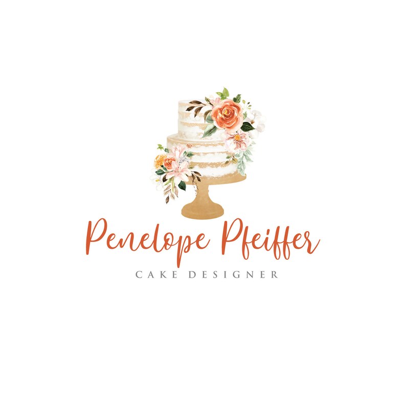 Bakery Logo Layer Cake Logo Wedding Cake Logo Floral Cake | Etsy