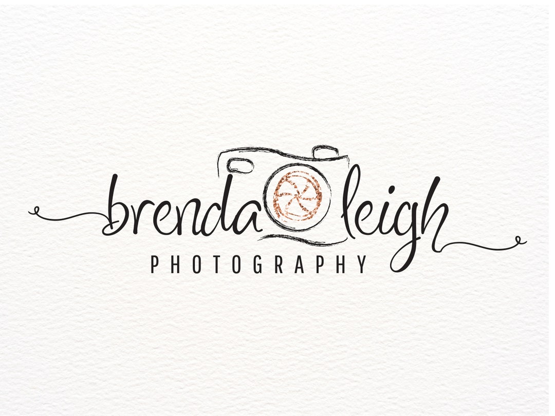 Photography Logo, Rose Gold Photographer Branding, Camera Logo ...