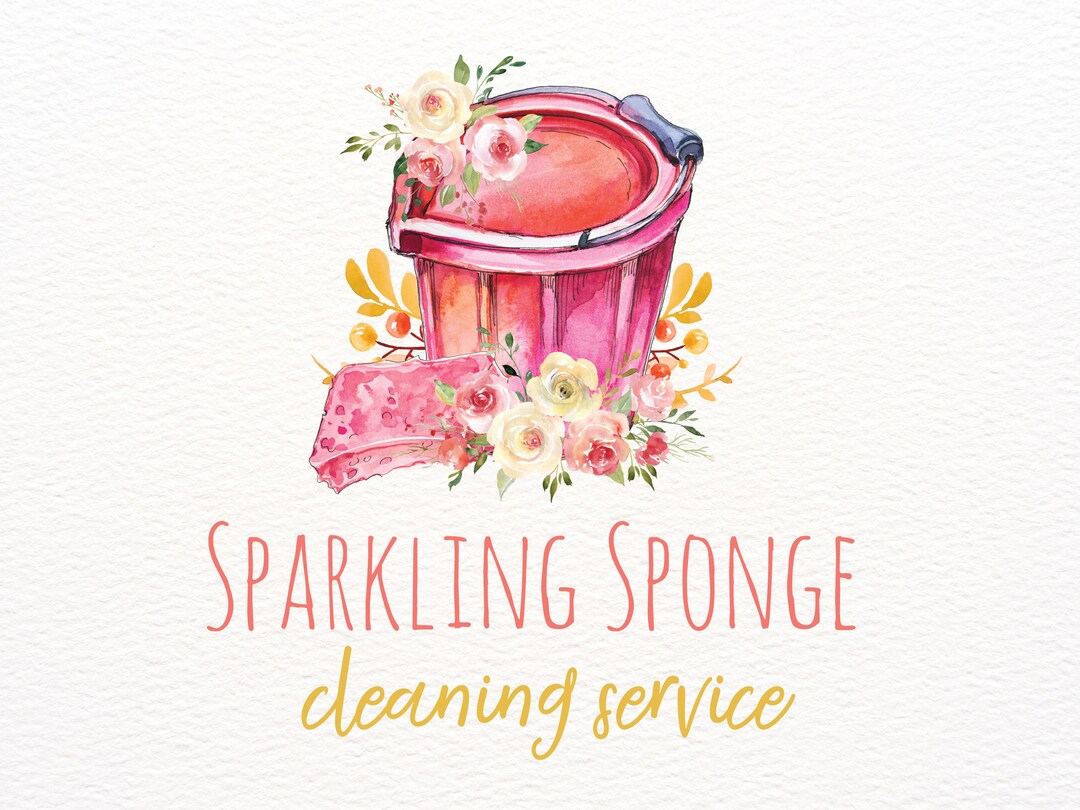 Cleaning Logo Maid Branding Kit, Premade Pink Cleaning Service Logo ...