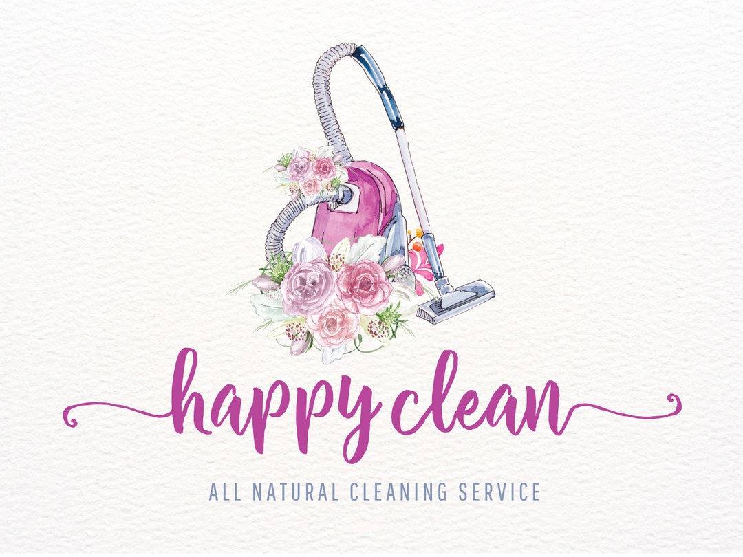 Cleaning Service Logo, Purple Vacuum Logo, Maid Logo Design Branding ...