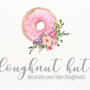 Donut Logo, Pink Doughnut Logo Design, Bakery Logo, Home Baker Logo ...