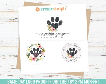 Paw Print Round Logo - Etsy