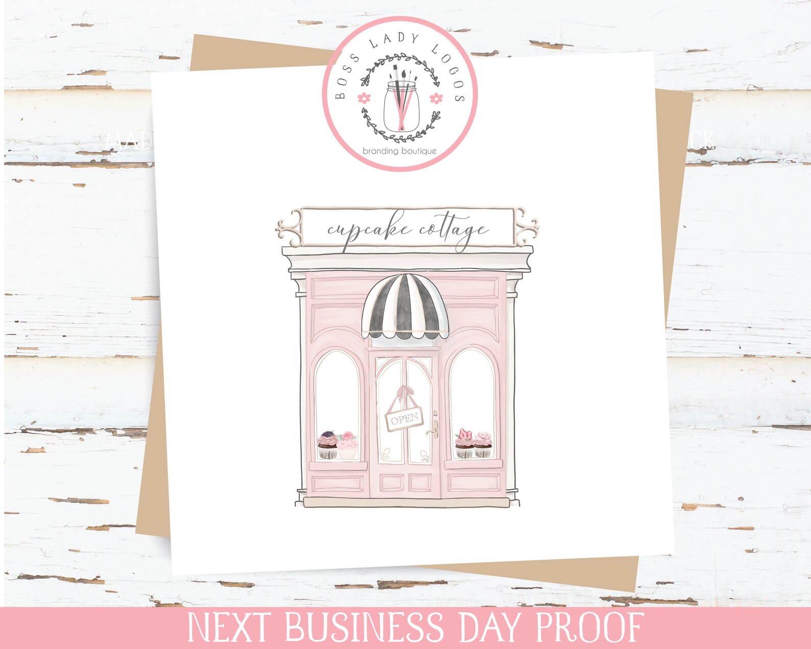 Cottage Bakery Logo Cupcake Logo Storefront Baking Logo - Etsy