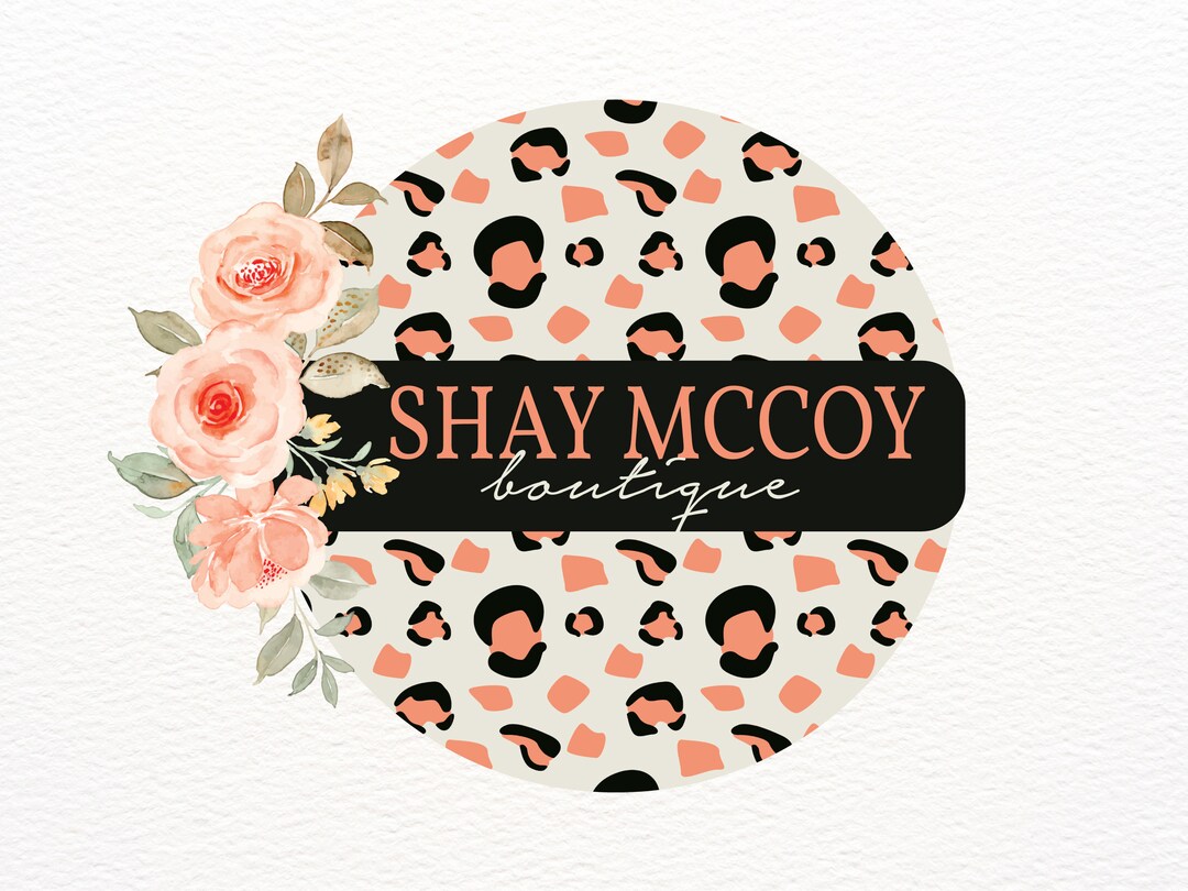 Leopard Print Logo, Premade Logo Design, Animal Print Logo, Logo Design ...