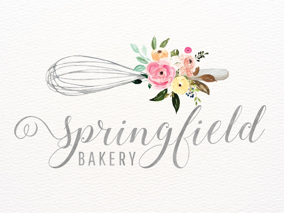 Whisk Logo, Bakery Branding Kit, Baking Logo Design, Watercolor, Baker ...