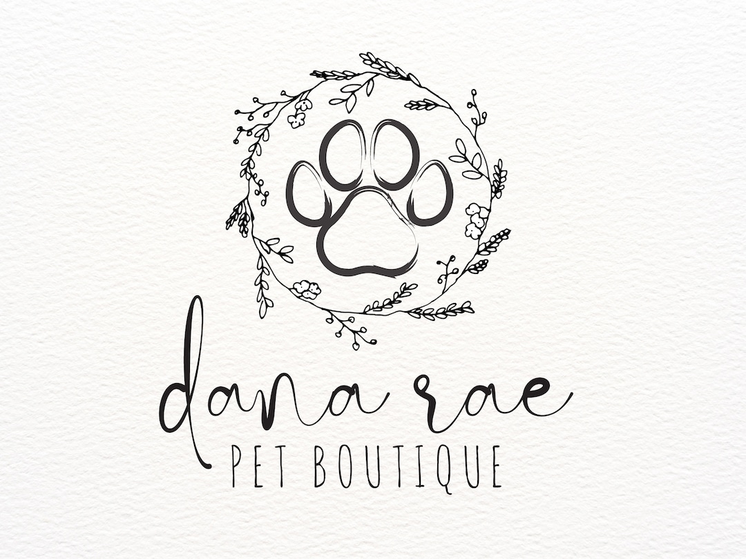 Modern Pet Logo, Custom Pet Logo, Paw Print Logo, Hand Drawn Logo ...
