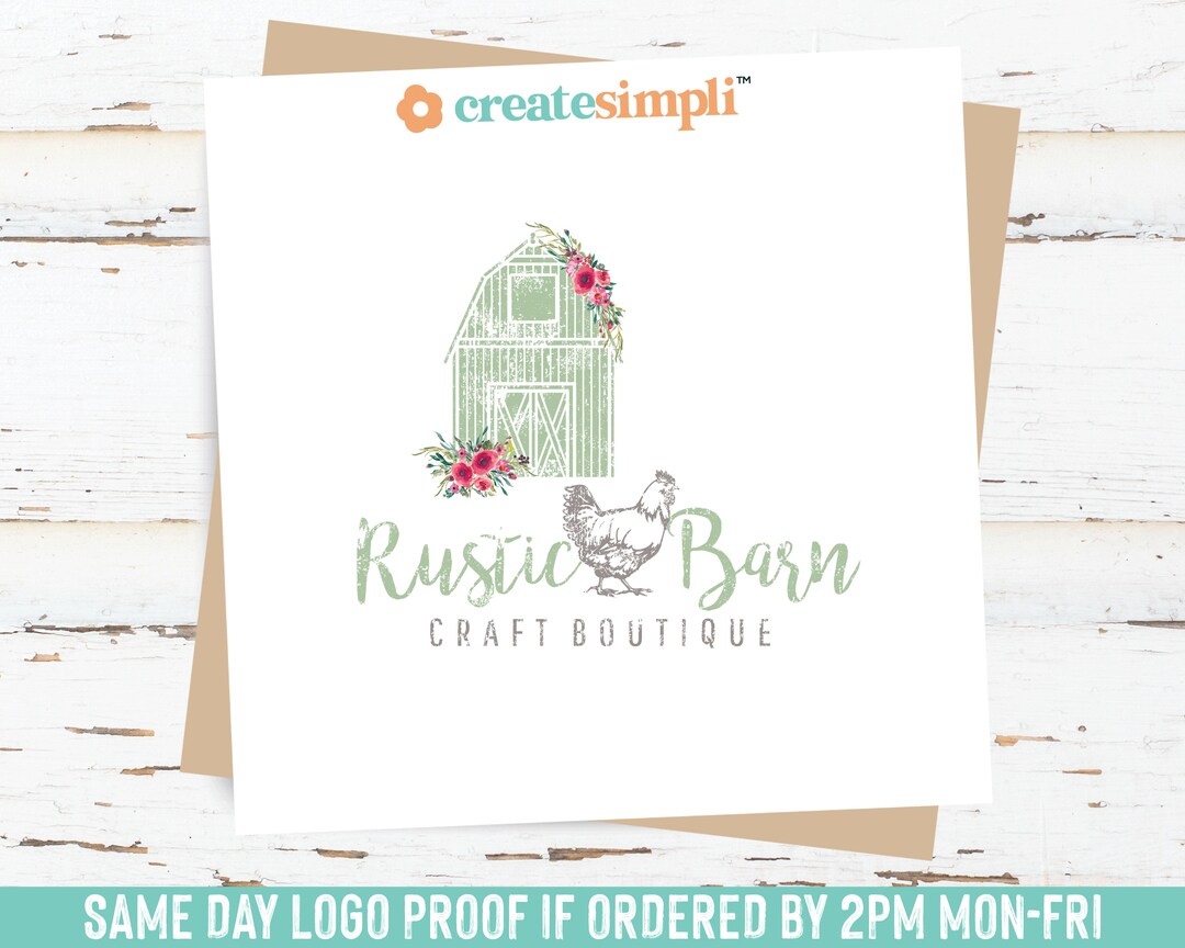 Rustic Barn Logo Design Chicken Logo Hen Logo Vintage Farm - Etsy