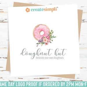 Donut Logo Pink Doughnut Logo Design Bakery Logo Home Baker - Etsy