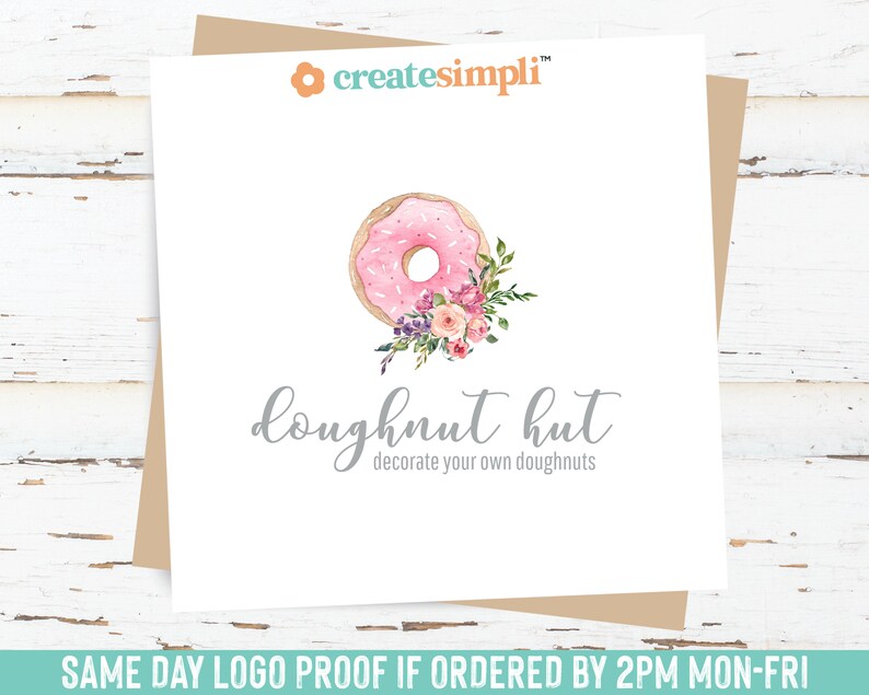 Donut Logo Pink Doughnut Logo Design Bakery Logo Home Baker - Etsy