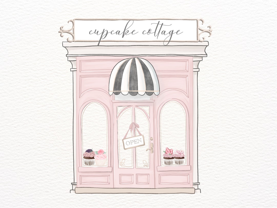 Cottage Bakery Logo, Cupcake Logo, Storefront, Baking Logo Design ...