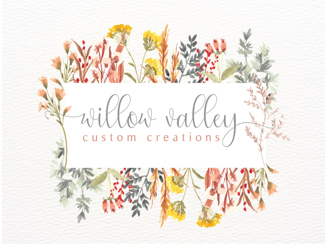 Wildflowers Logo, Floral Border, Boutique Logo Design, Flower Frame ...