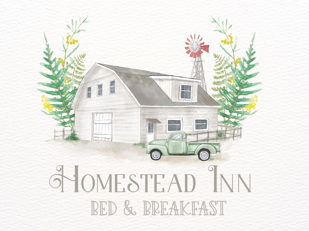 White Barn Logo Farm Logo Windmill Logo Vintage Truck Logo - Etsy