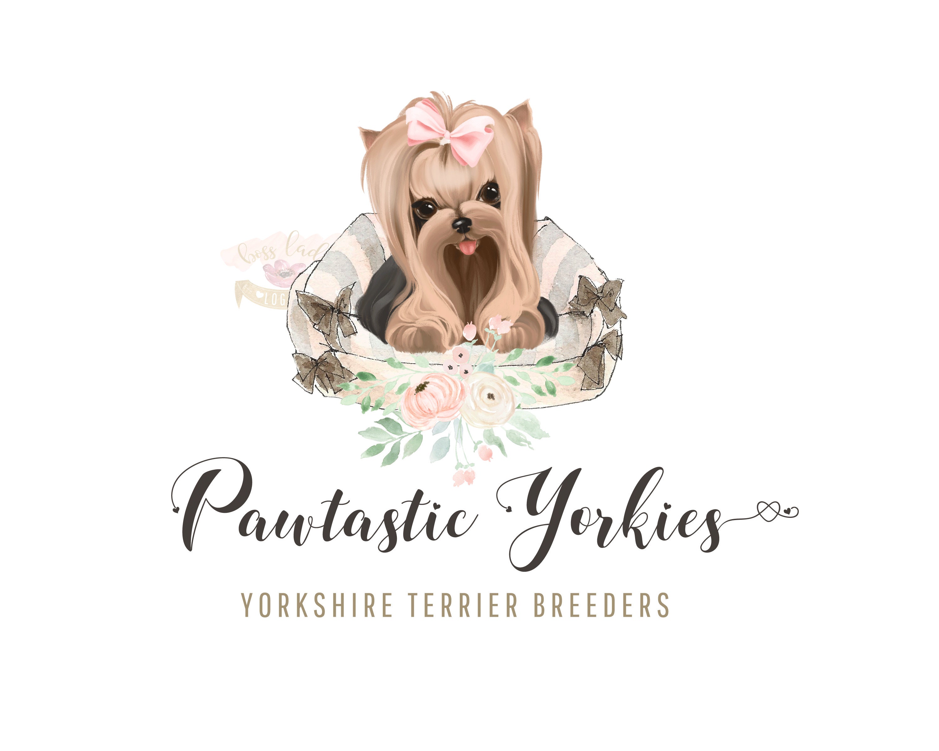 Yorkie Logo Yorkshire Terrier Grooming Logo Dog Logo | Etsy