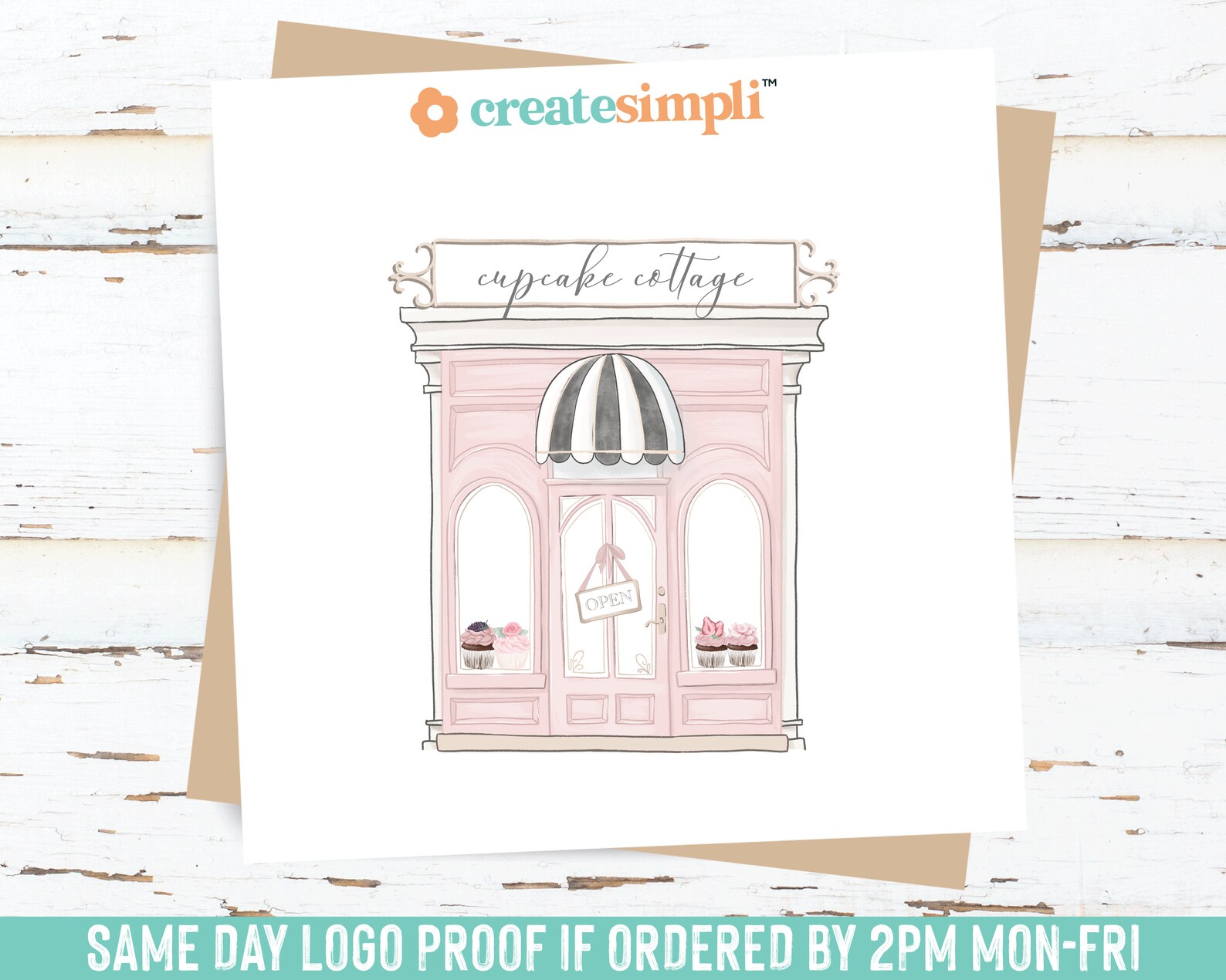 Cottage Bakery Logo Cupcake Logo Storefront Baking Logo - Etsy