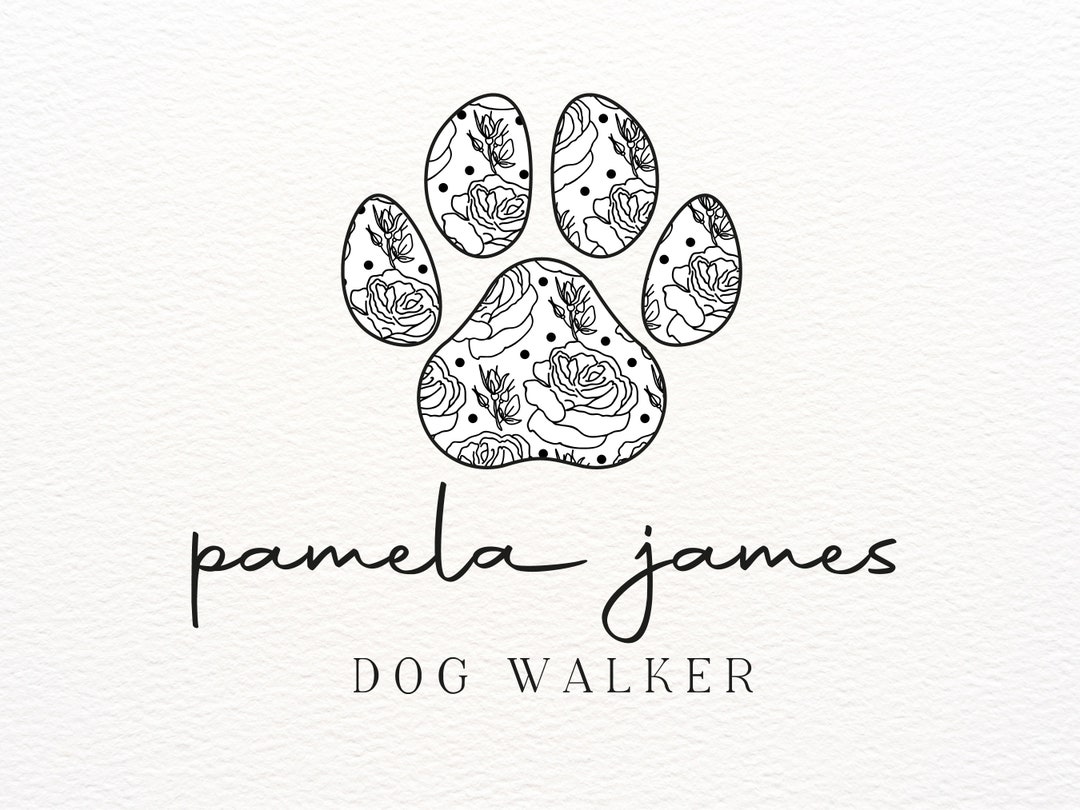 Pet Logo Paw Print Logo Pattern Paw Logo Dog Paw Logo Pet Sitting 