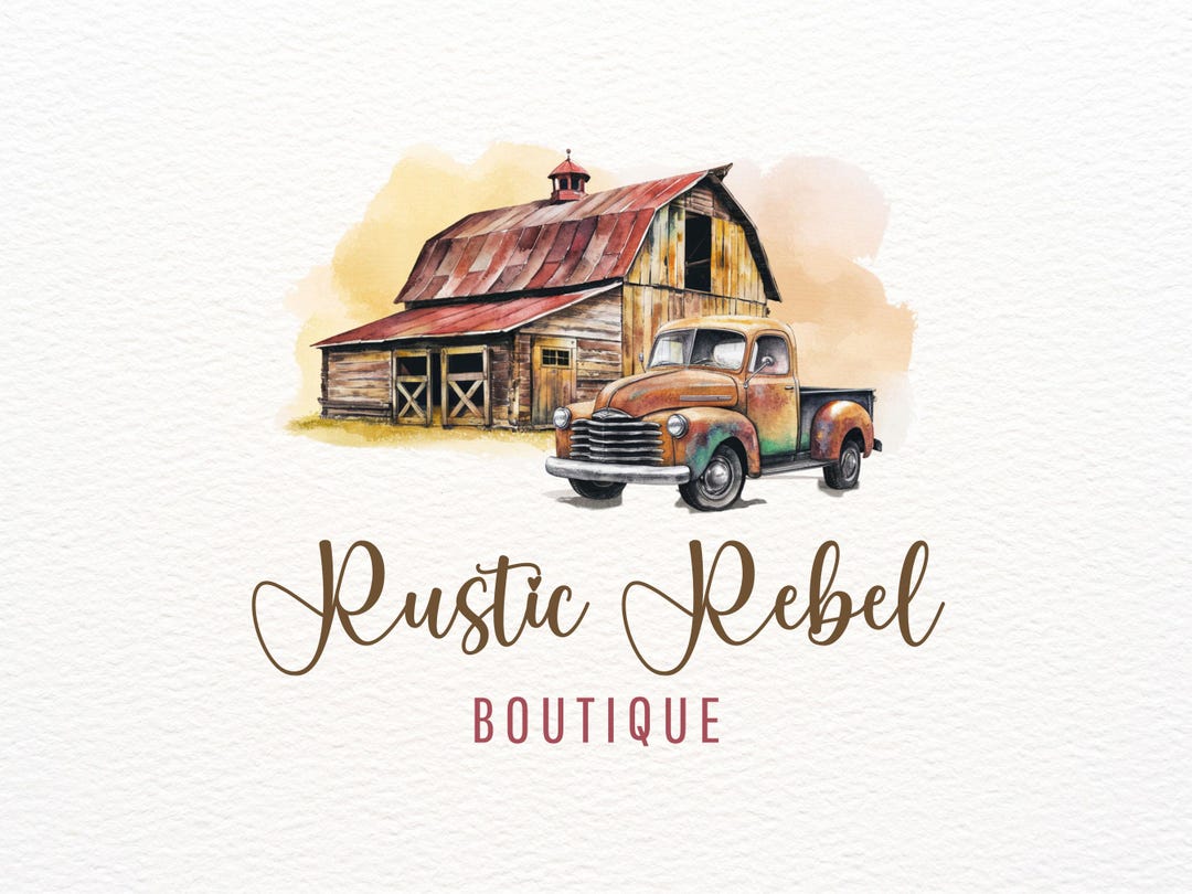 Old Barn Logo, Farm Truck Logo, Rustic Farm Logo, Custom Logo Design ...