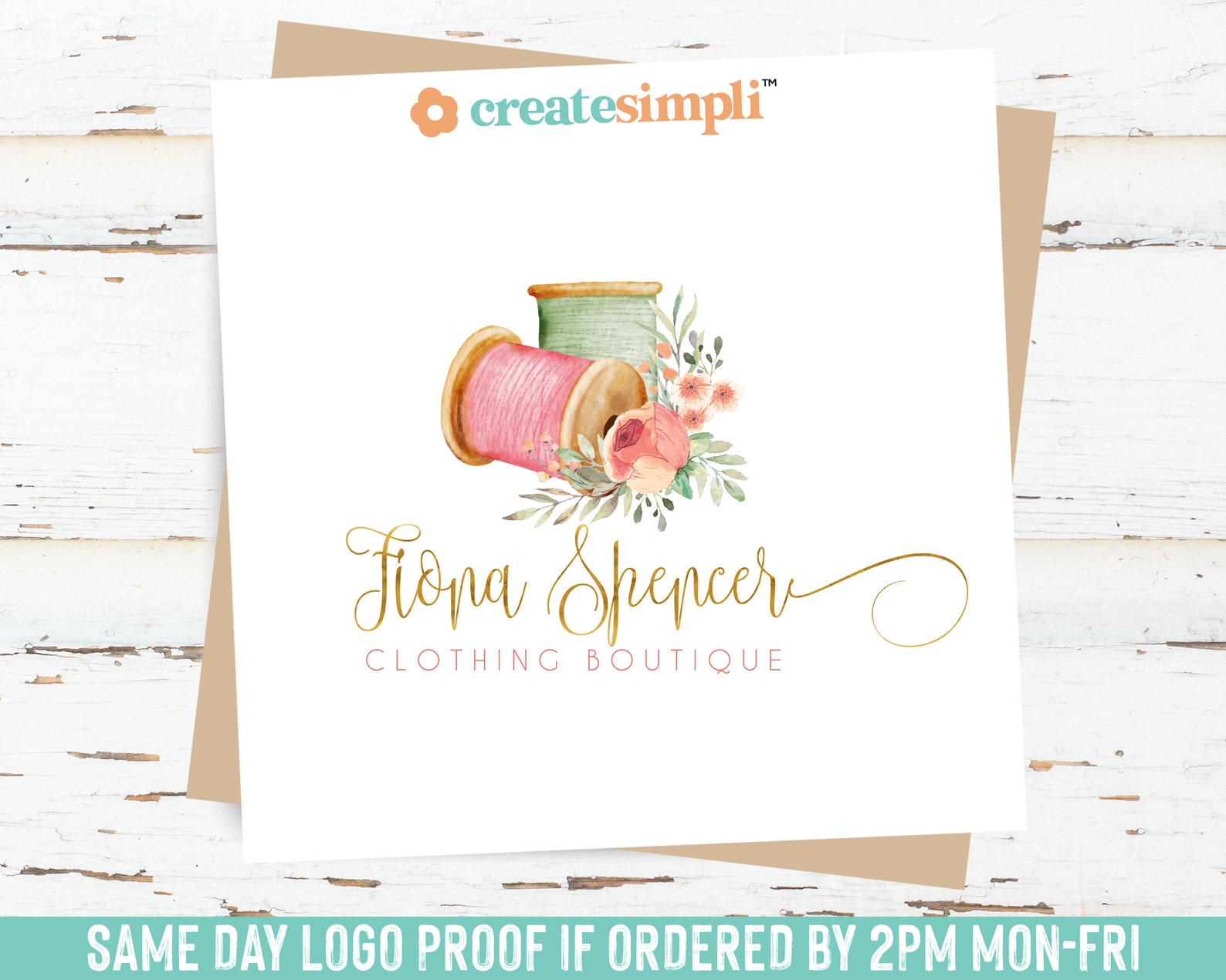 Spool Logo Clothing Boutique Logo Design Branding Sewing - Etsy