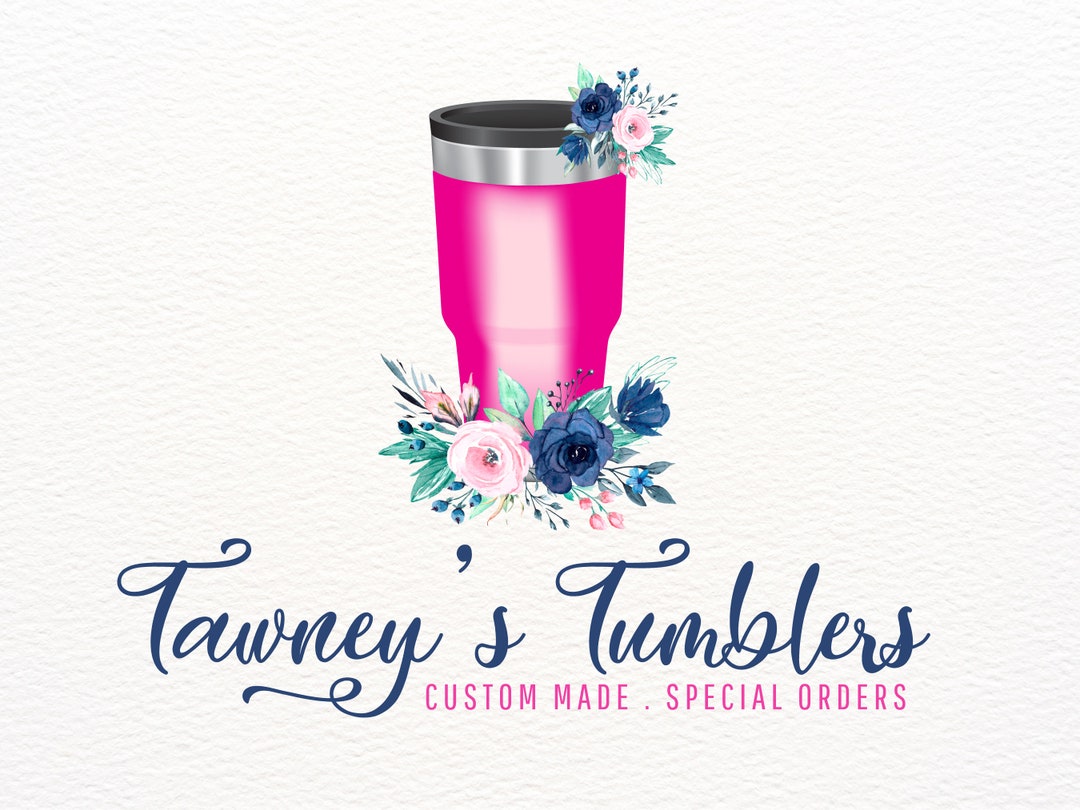 Tumbler Logo Design Etsy Shop Branding, Premade Floral Handmade ...