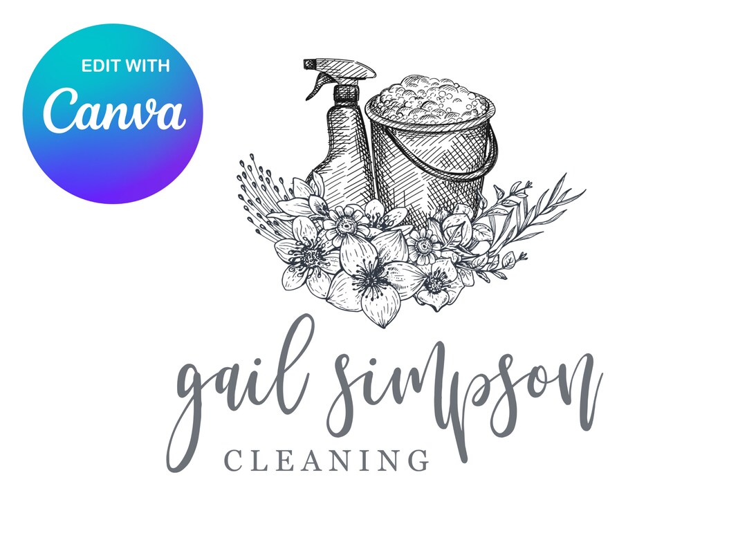 Cleaning Canva Logo, Minimalist Line Art Logo, Hand Drawn Cleaner Logo ...