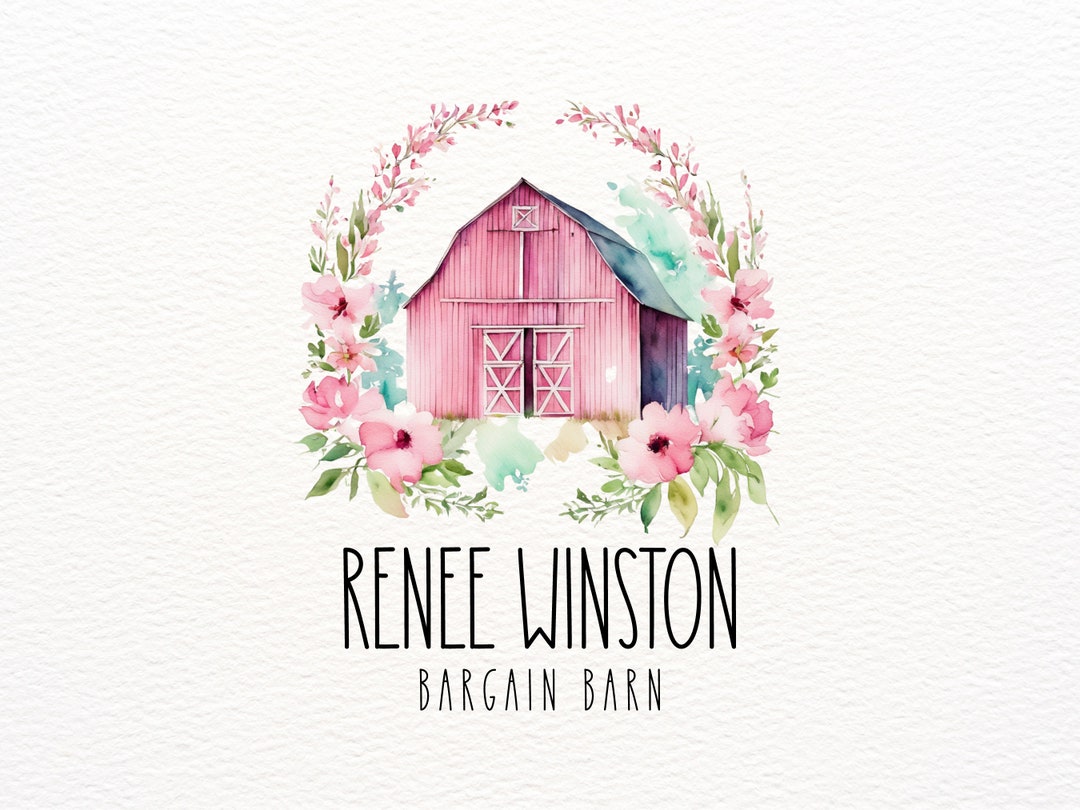 Pink Barn Logo Vintage Farm Logo Rustic Farmhouse Logo - Etsy